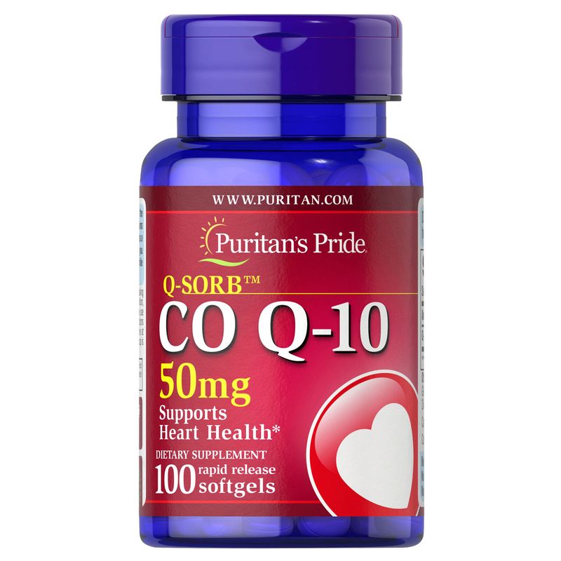 Puritan's Pride Q-SORB Co Q-10 50 mg - 100 Rapid Release Softgels ...