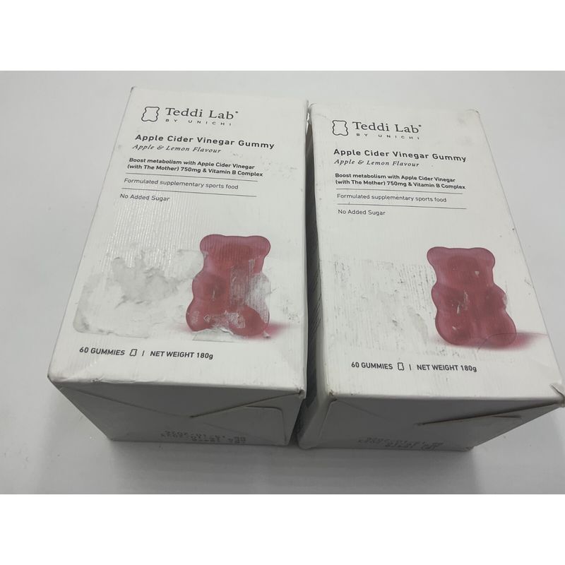Teddi Lab Unichi Apple Cider Vinegar Gummies (2-Pack 120ct) - EXP 10/ ...