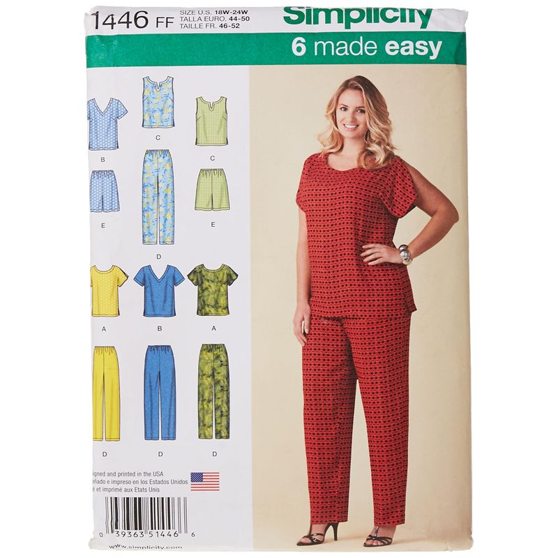 Simplicity Sewing Pattern 1446: Six Made Easy Pull on Tops and Pants or ...