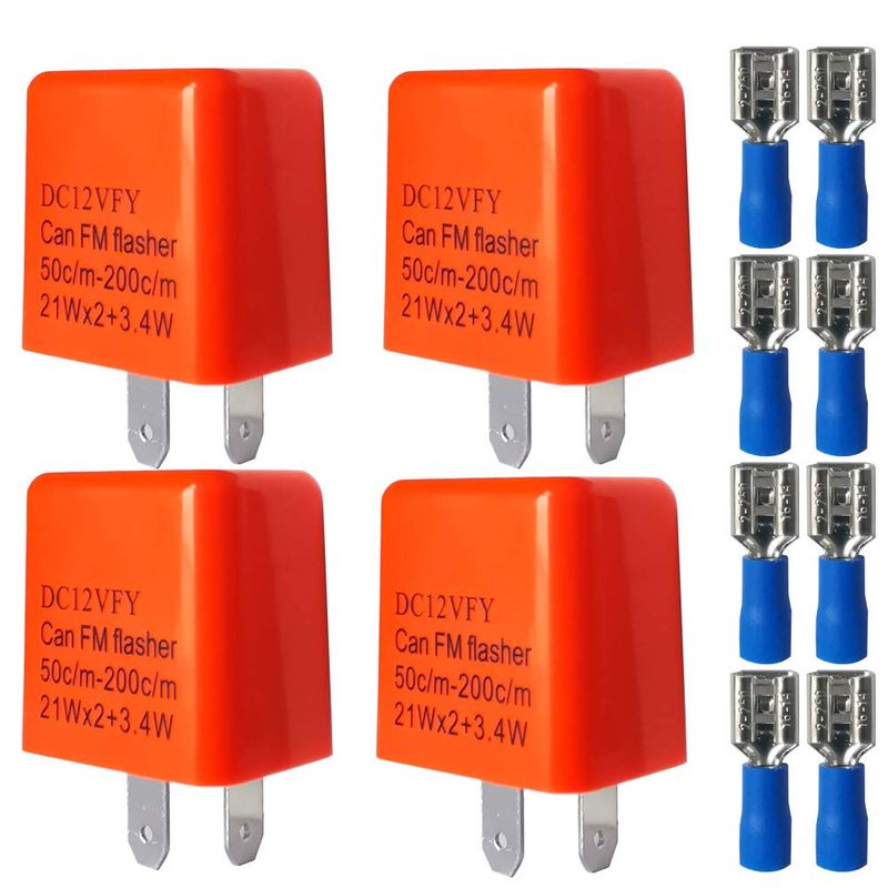 Gebildet 4pcs Universal 12V 2-Pin Flasher Relay, Auto Motorcycle LED ...