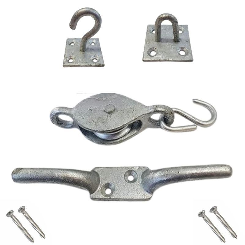 SISI UK Heavy Duty Washing Line Pulley and Cleat Pulley Block For ...