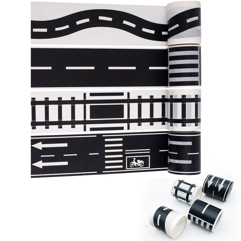 ZEACCT 4 Rolls of Black Highway Tape Train Railway Highway Tape, Track ...