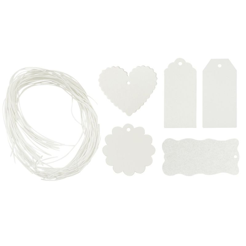 Wrapables 100 Gift Tags/Kraft Hang Tags with Free Cut String for Gifts ...