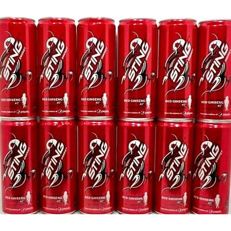 Sting Energy Drink with Red Ginseng +Strawberry 320ml ( Pack of 12 )~5 ...