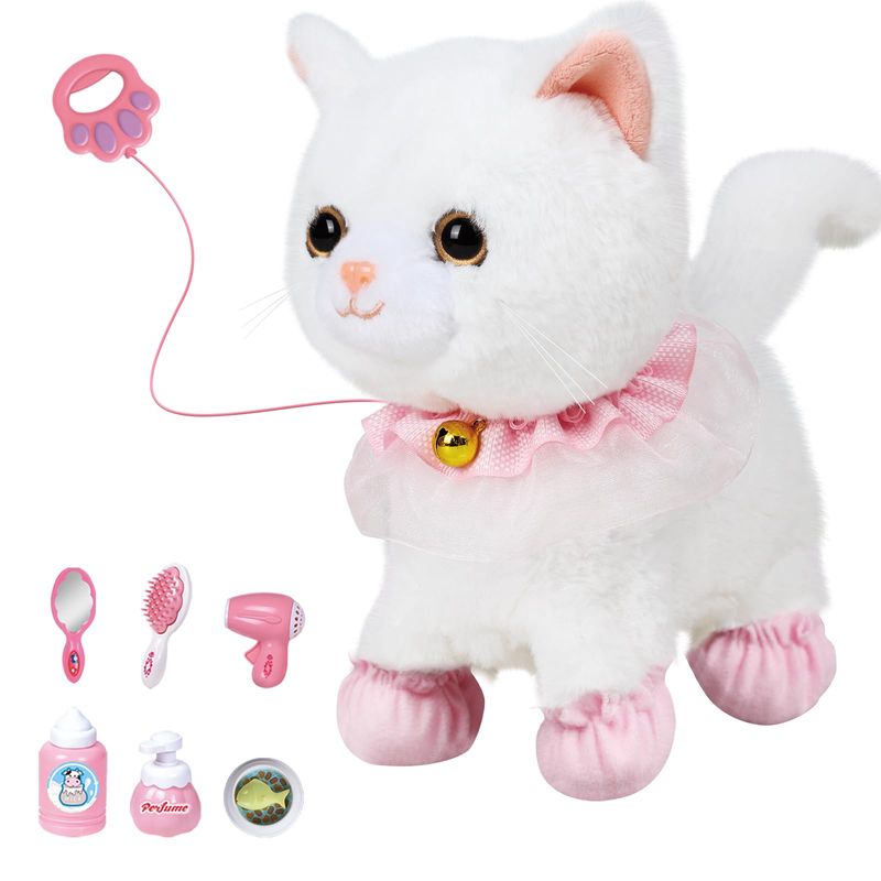 Interactive Electronic Plush Toy Walking and Barking Robot Cat Plush ...