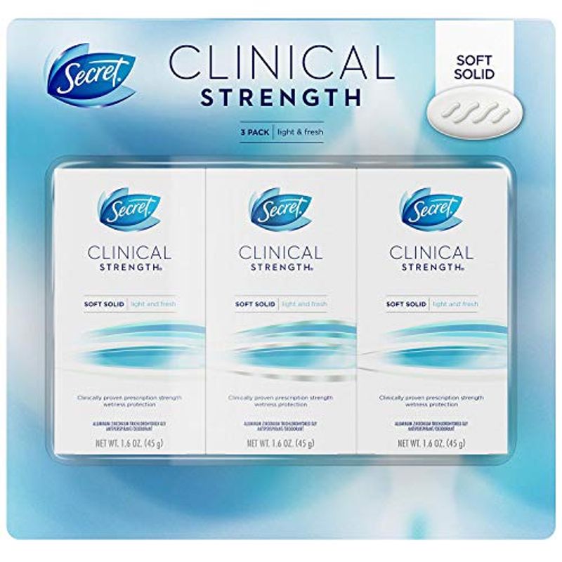 Secret Clinical Strength Soft Solid Deodorant, Light & Fresh (1.6 oz, 3 ...