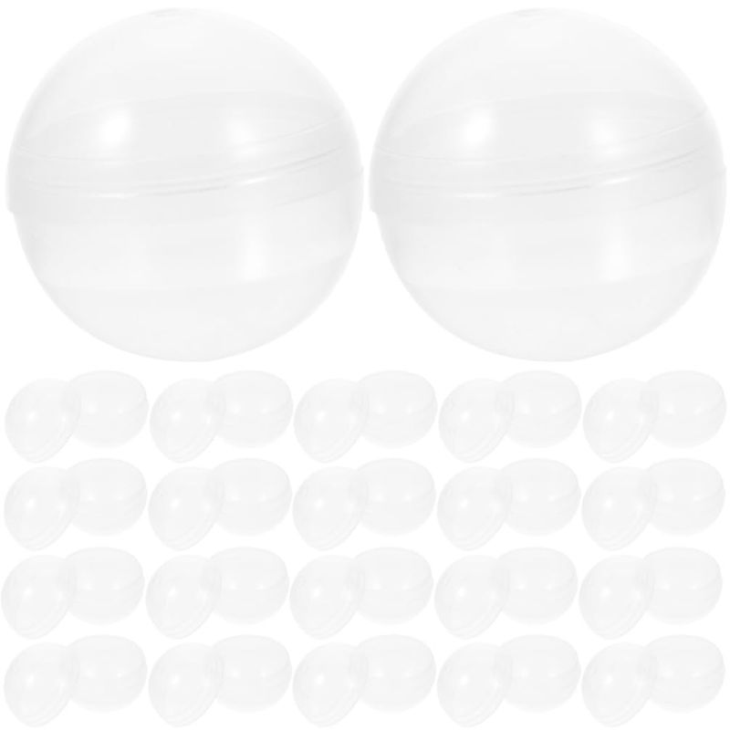 Healifty 50 pcs Capsule Vending Machine Round Bulk Plastic Clear ...