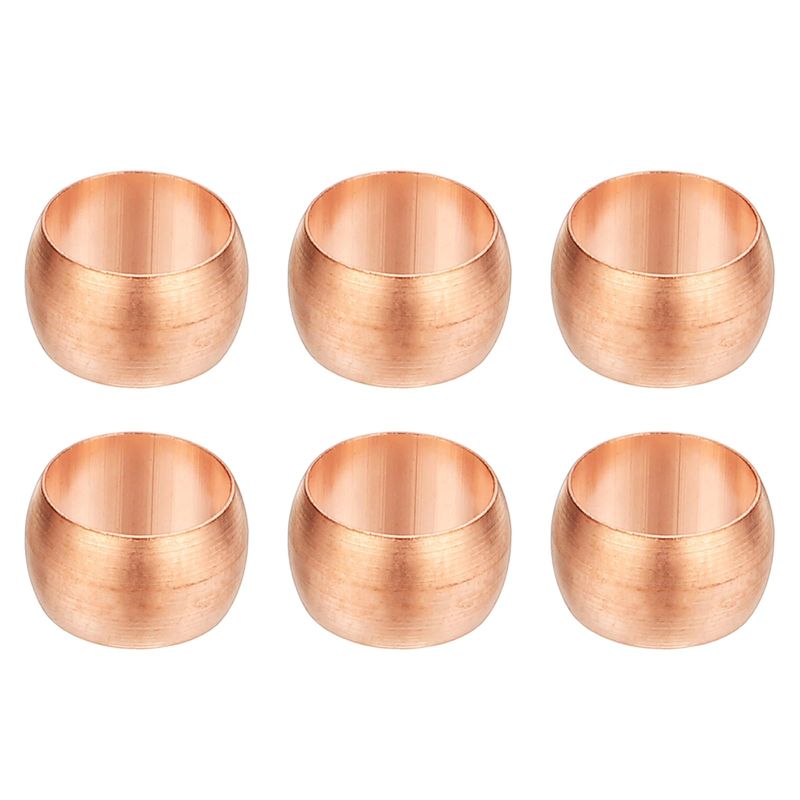 PATIKIL 8mm Tube OD Compression Sleeve Ferrule 6pcs Copper Ferrule ...