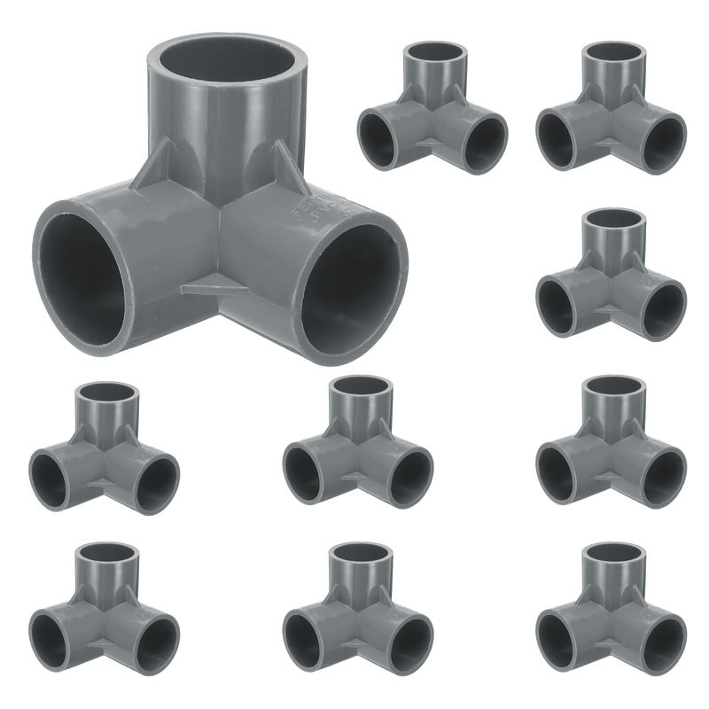sourcing map 3 Way PVC Pipe Fittings, 1 Inch Furniture Grade Elbow Pipe ...
