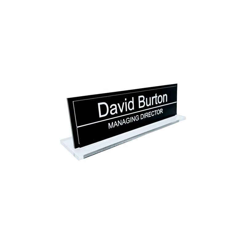 Personalised Office Desk Sign Name Plate Custom Modern Plaque Single ...