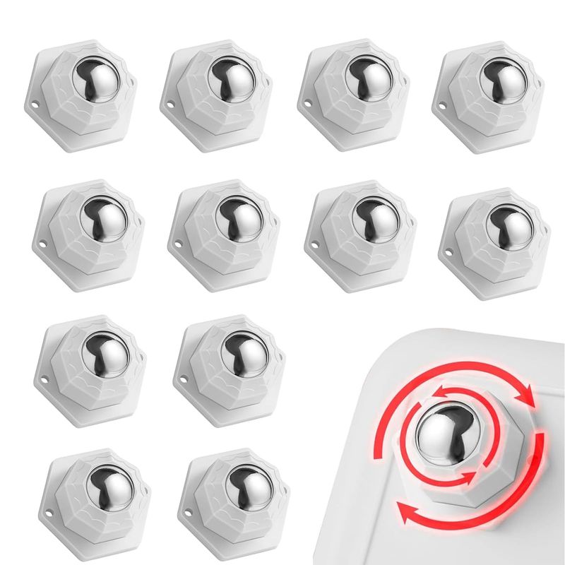 Pack of 12 Ball Castors, Furniture Castors, Small, Rotatable, Wheels ...