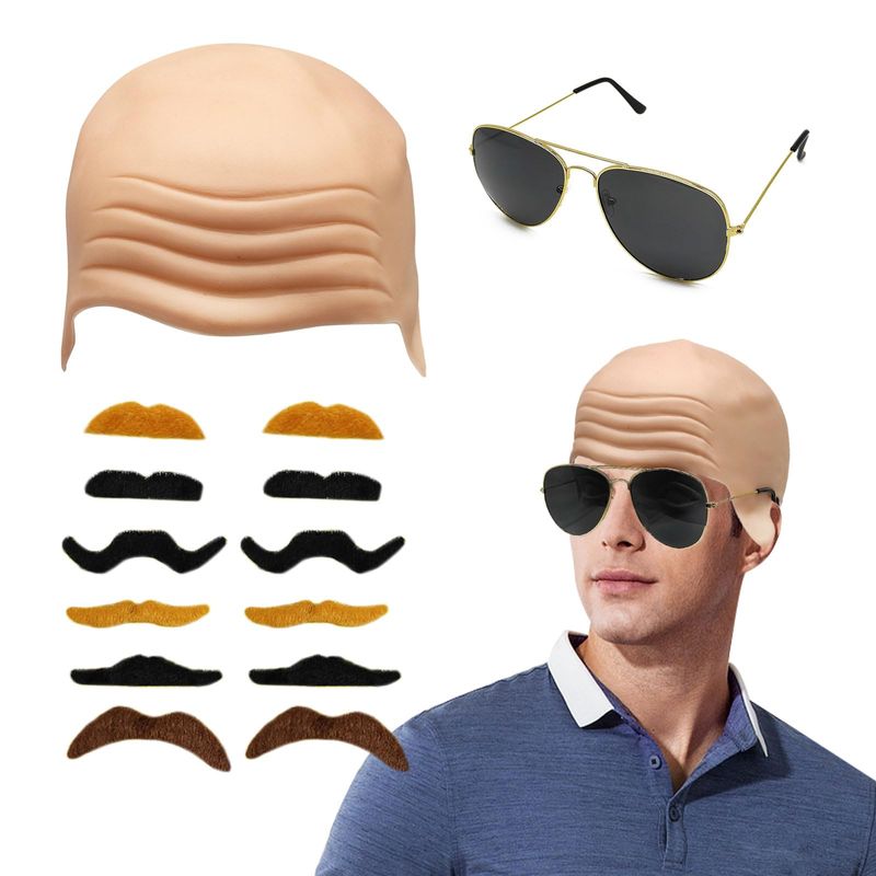 EUPSIIU Bald Caps for Adults Men Women Costume Accessory Makeup Bald ...