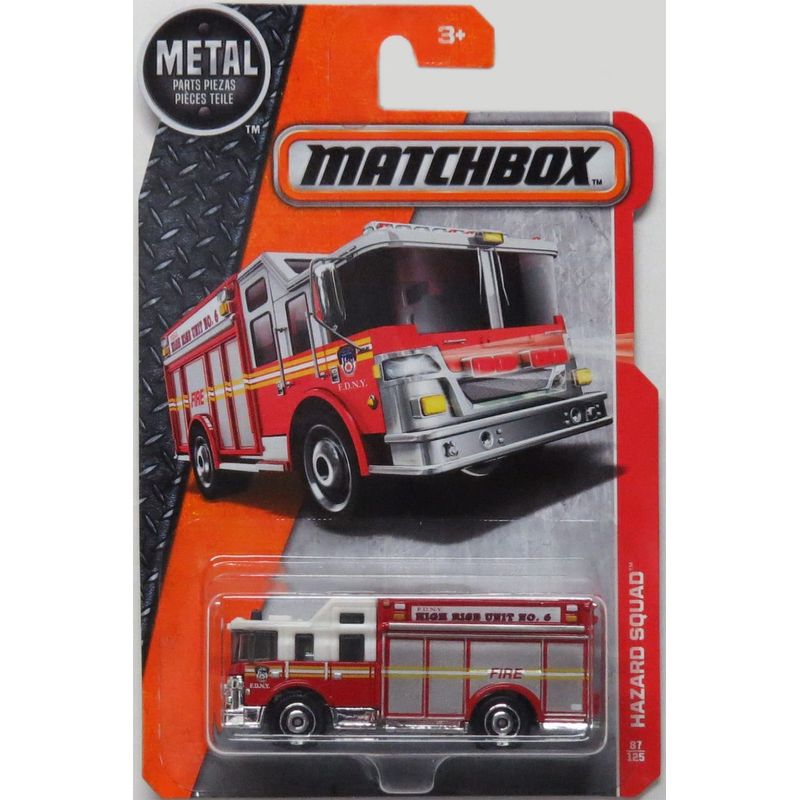 Matchbox 2016 MBX Heroic Rescue Hazard Squad Fire Engine Fire Truck Red ...