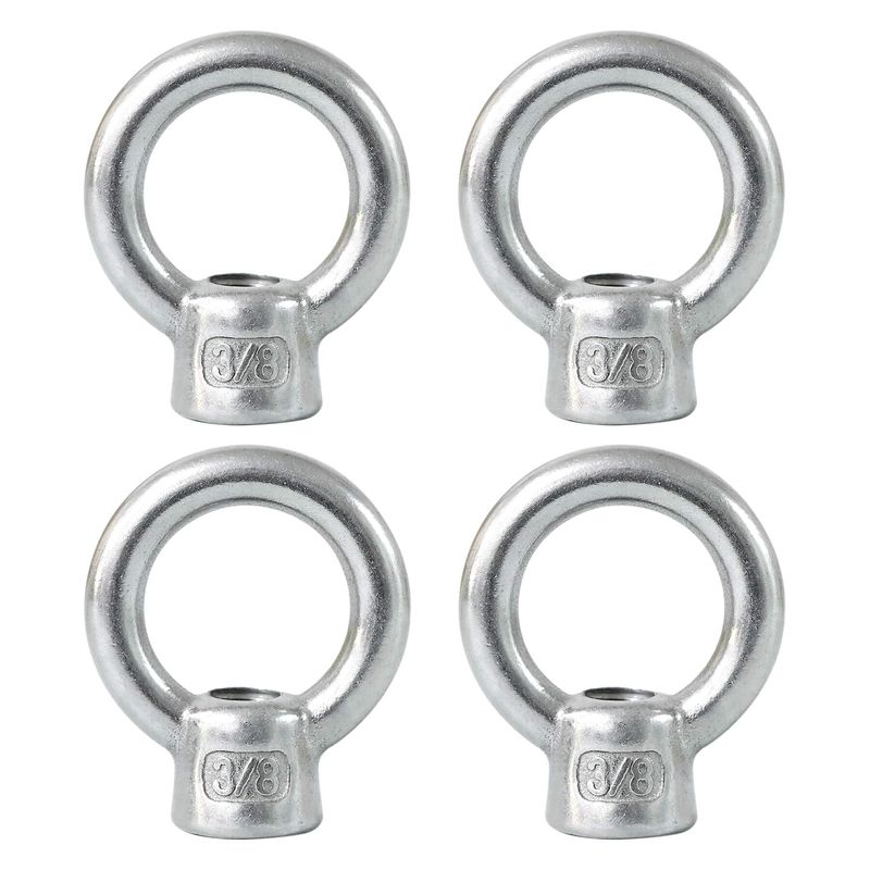 Qlvily 4 Packs 316 Stainless Steel Lifting Eye Nut 3/8" UNC Marine ...