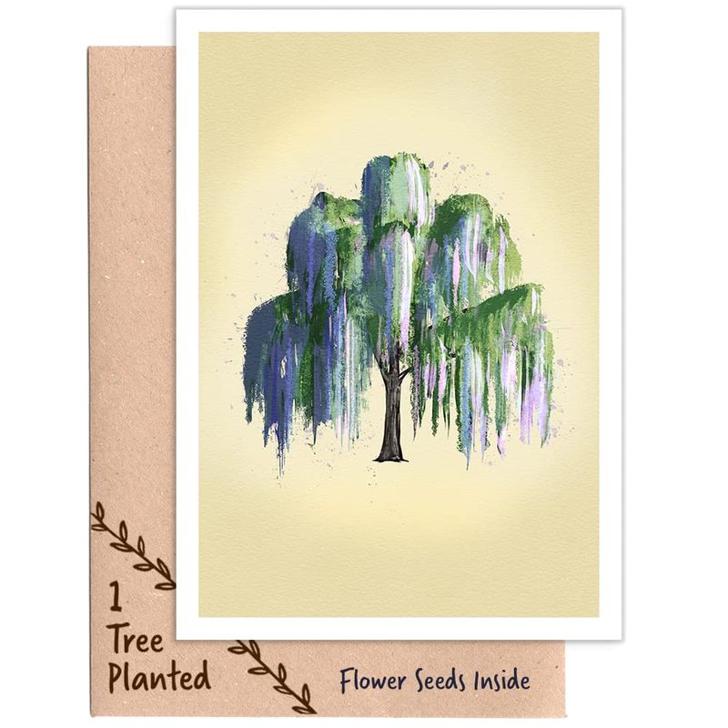 1 Tree Cards Willow Tree Card with Eco Tree Planting Gift & Bee ...