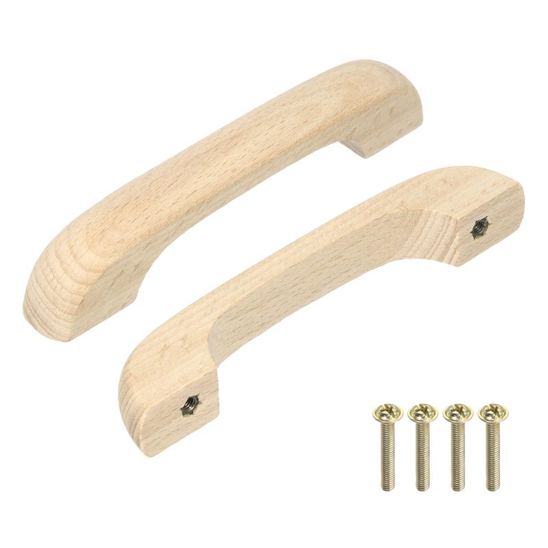 sourcing map 2Pcs Wood Drawer Pulls Handles Set 96mm/3.78" Hole Spacing ...