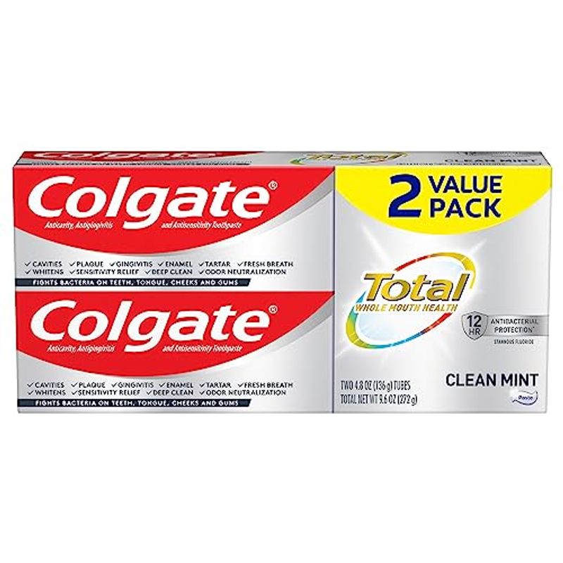 Colgate Total Toothpaste, Clean Mint, 9.6 Ounce (2-Pack) - Online ...