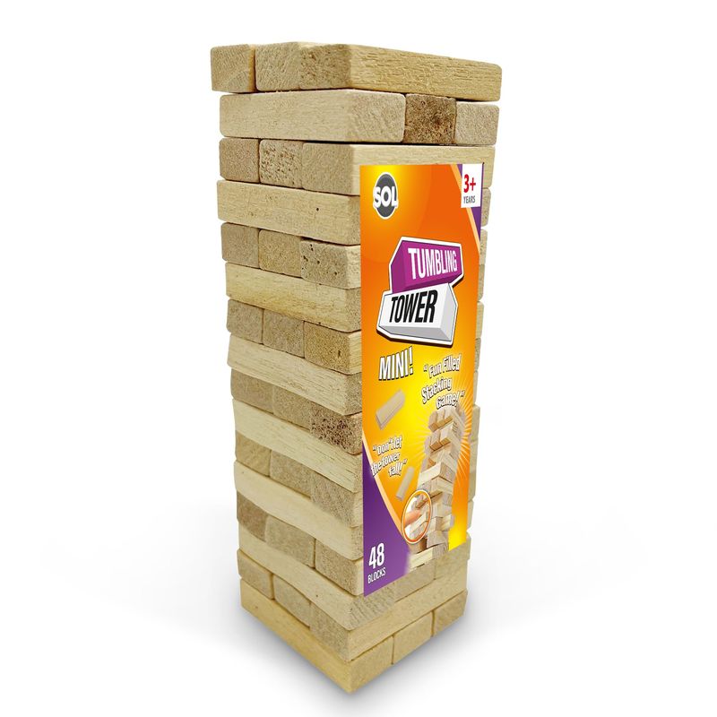 SOL Mini Tumble Tower, Wooden Stacking Tumbling Blocks, Balancing Game ...