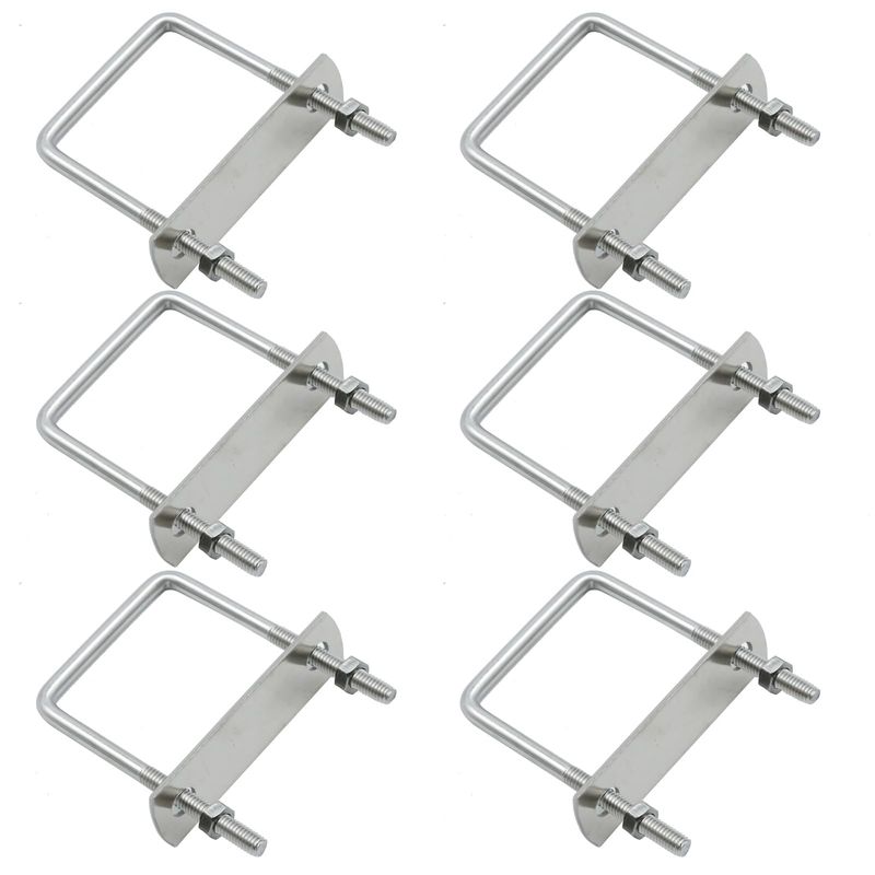 VIKKSAER 6 Pcs Square U-Bolts, 2"/50mm Inner Width 304 Stainless Steel ...