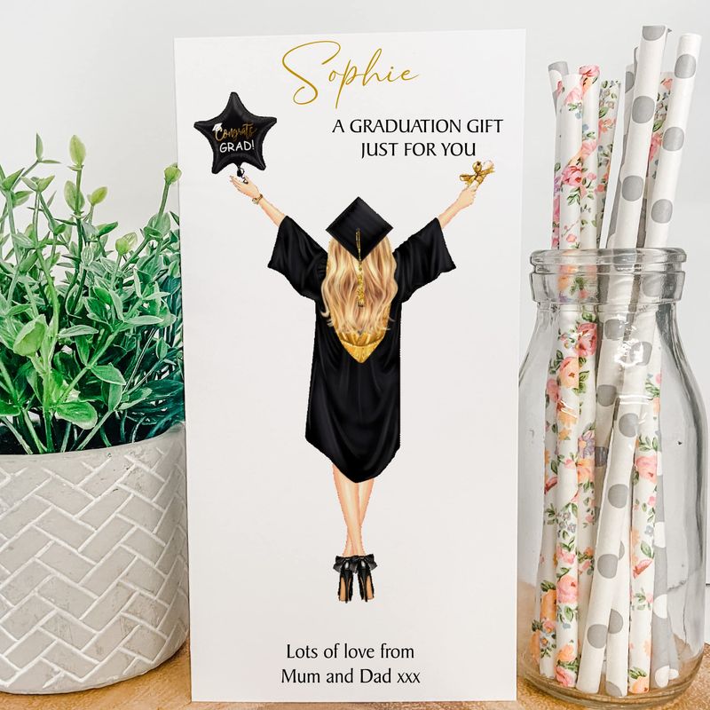 Personalised Congratulations Graduation Card Money Gift Wallet For Girl ...