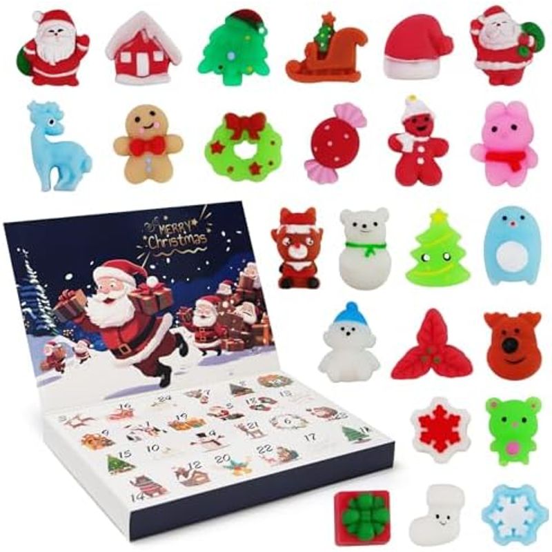 Mochi Squishy Toys Advent Calendar 2025 Kids Christmas Countdown ...