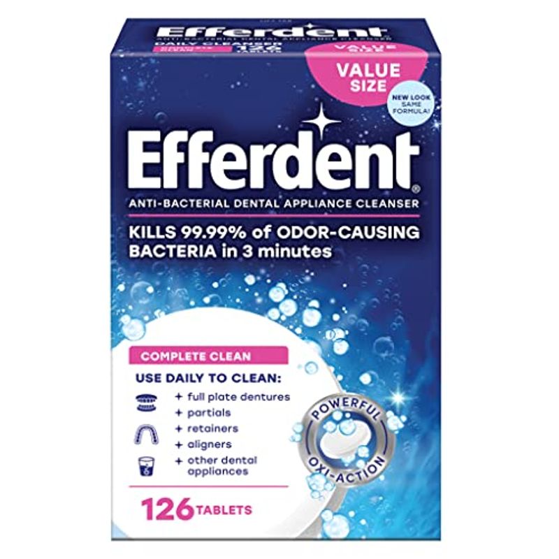 Efferdent Retainer Cleaning Tablets, Denture Cleanser Tablets for ...