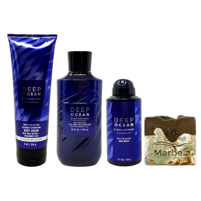 Bath & Body Works Men's Collection Deep Ocean Trio Gift Set - Body ...