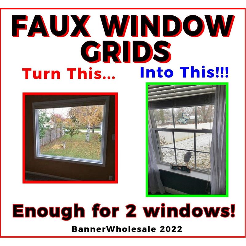 Faux window grids white vinyl replacement glass lines grills sliding ...