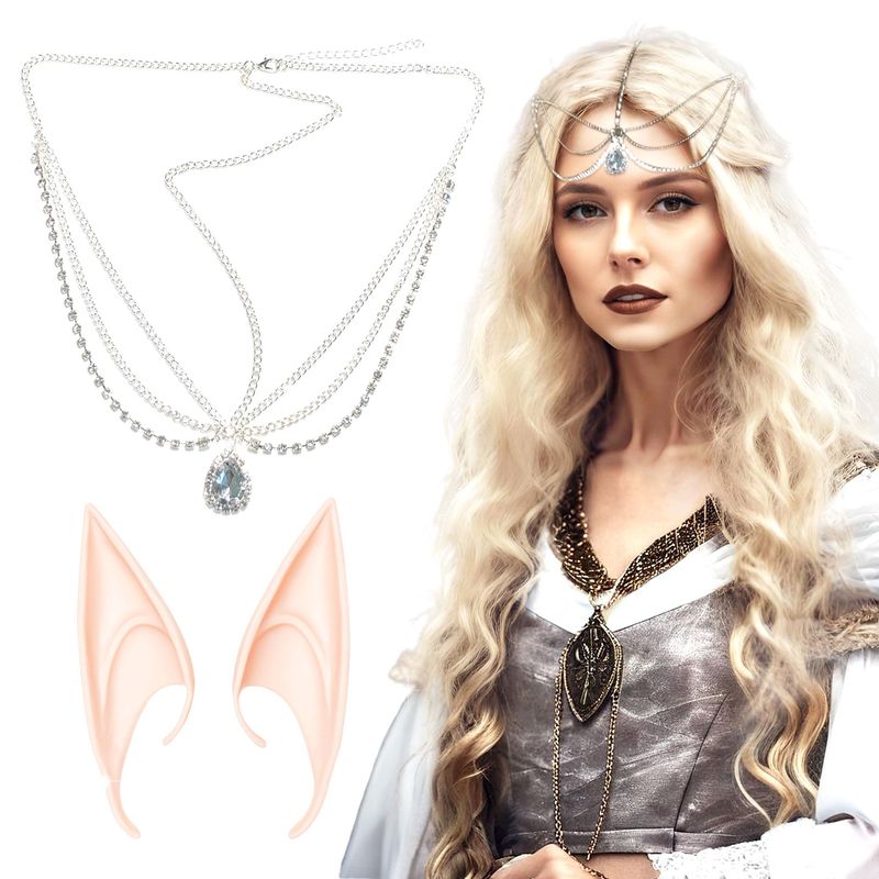 JeVenis Luxury Gold Elf Headpiece Elf Ears Elf Crown Tiara Fairy ...