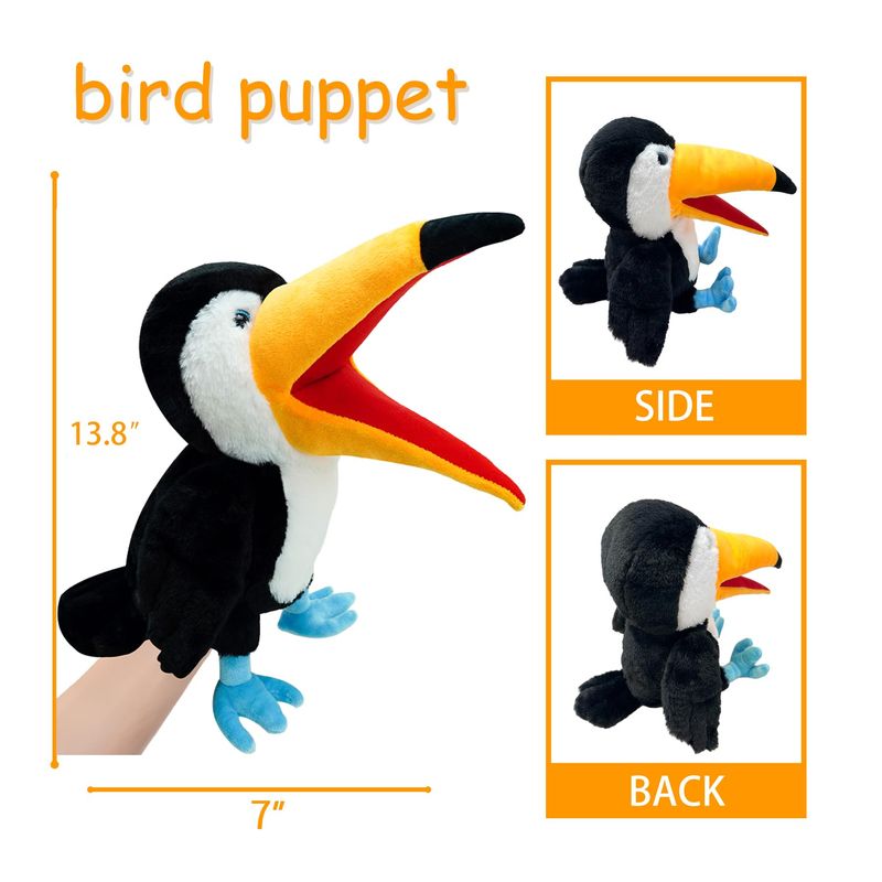 okegztoa Puppet Toucan Hand Puppet,13.8" Animal Puppet Toucan Puppets ...