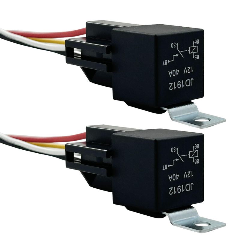 EVODAMP SHOX 12V 4 PIN Relay with Harness, JD1912 12 Volt 40 Amp SPST ...