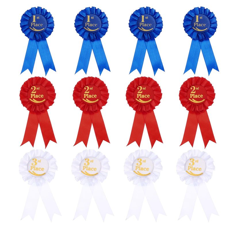 PATIKIL Award Ribbon Set，12Pcs Prize Ribbon 1st, 2nd, 3rd Prize Ribbon ...