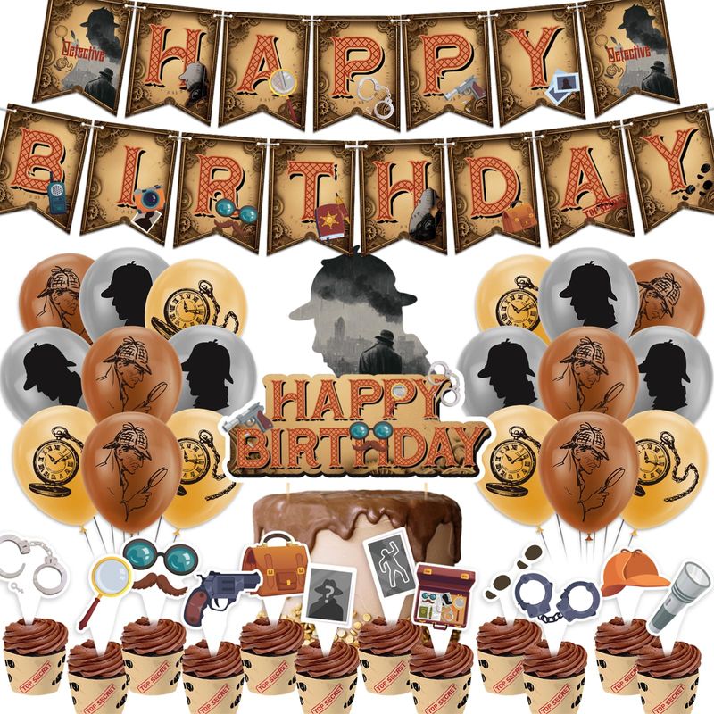 Detective Birthday Decorations Detective Party Supplies Includes ...