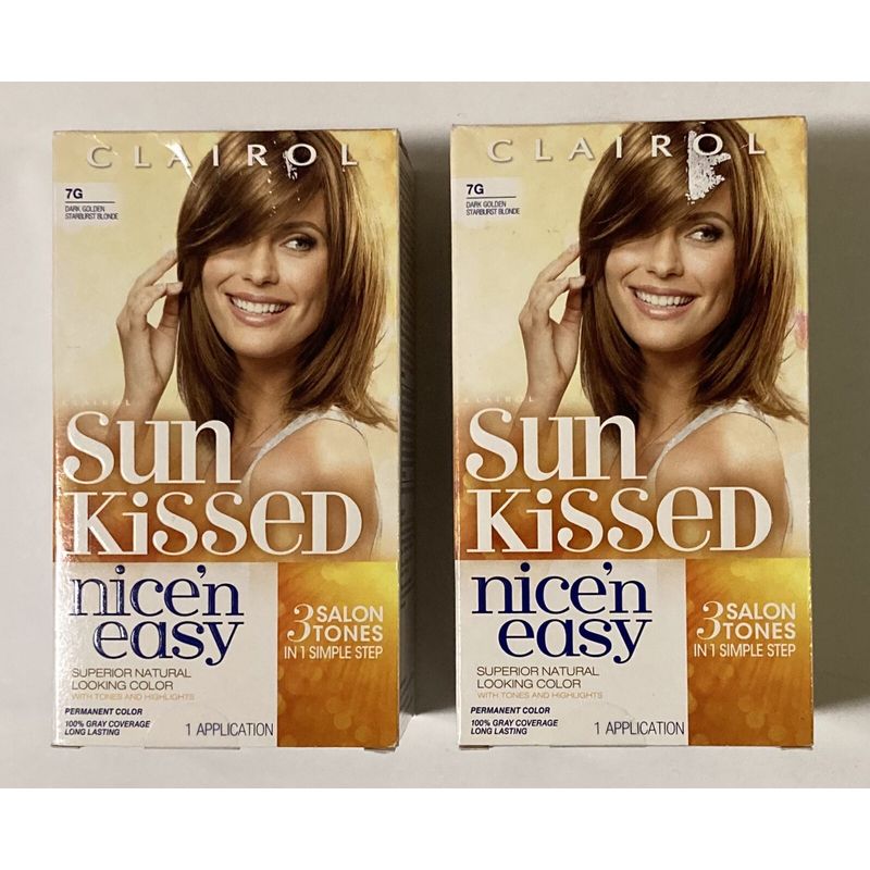 2 Clairol Sun Kissed Nice N Easy 7G Dark Golden Starburst Blonde ...