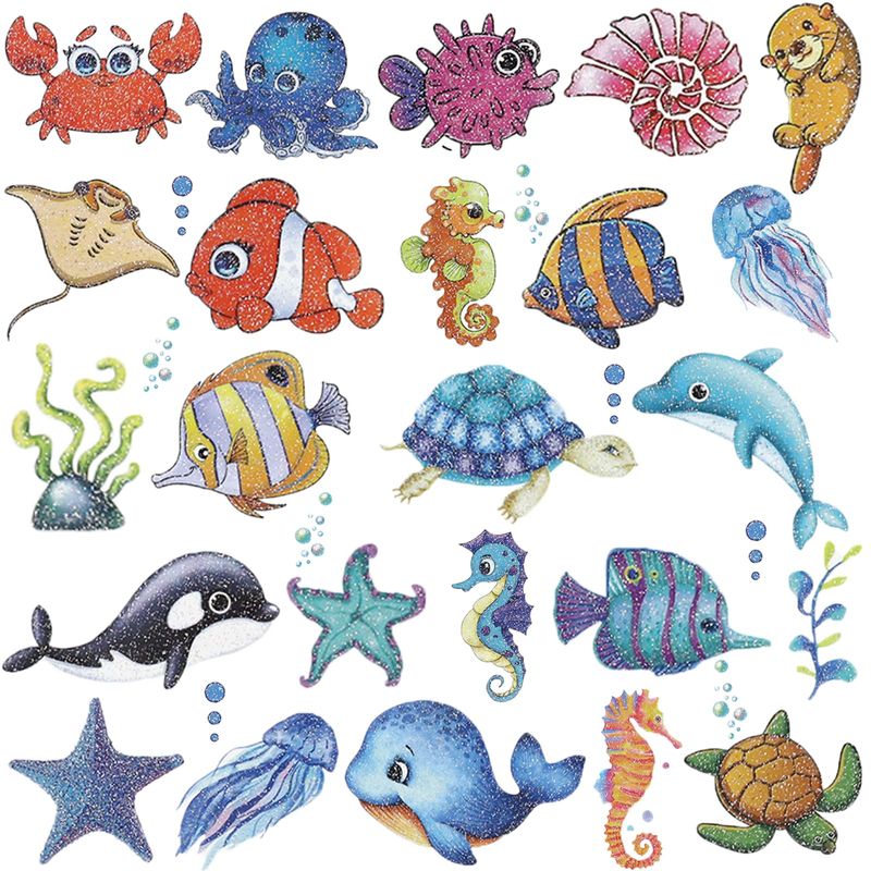 Hohamn Glitter Ocean Sea Animals Temporary Tattoos for Kids - 120 ...