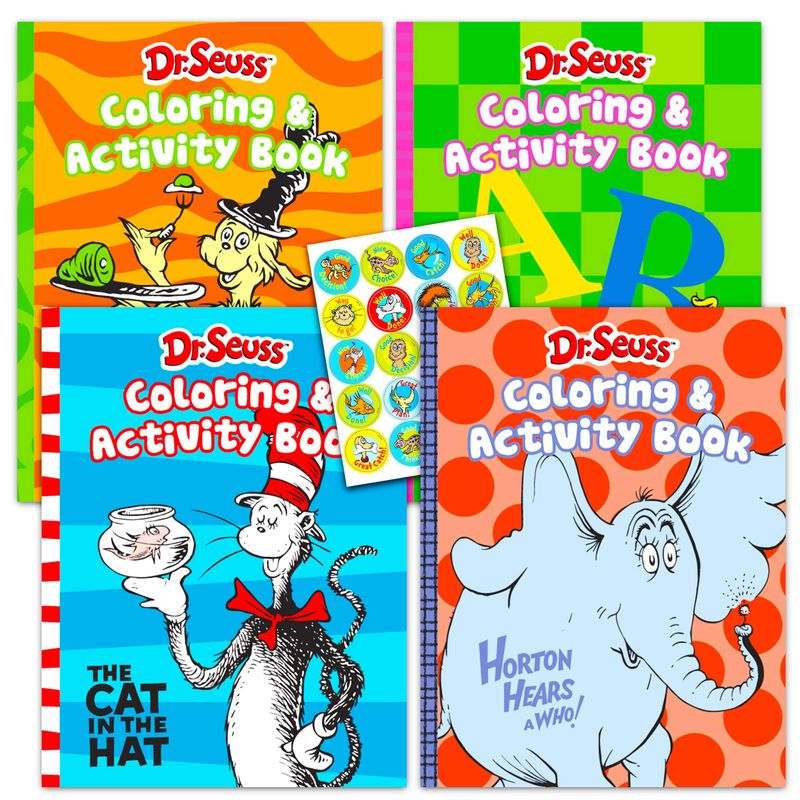 Dr. Seuss Coloring Book Bundle Dr. Seuss Activity Set - 4 Pack Dr Seuss ...