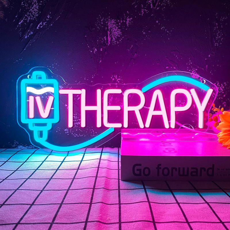 IV Therapy Neon Signs for Wall Decor,Dimmable Nurse Medical Spa Salon ...