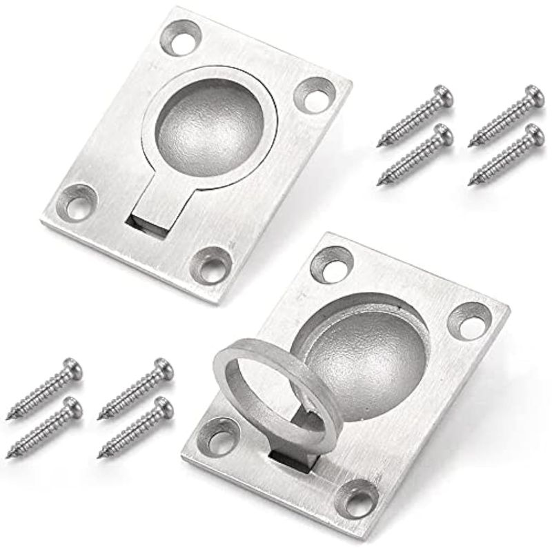 YAKAMOZ 2 Pack Stainless Steel Flush Ring Pull Handle Furniture Cabinet ...