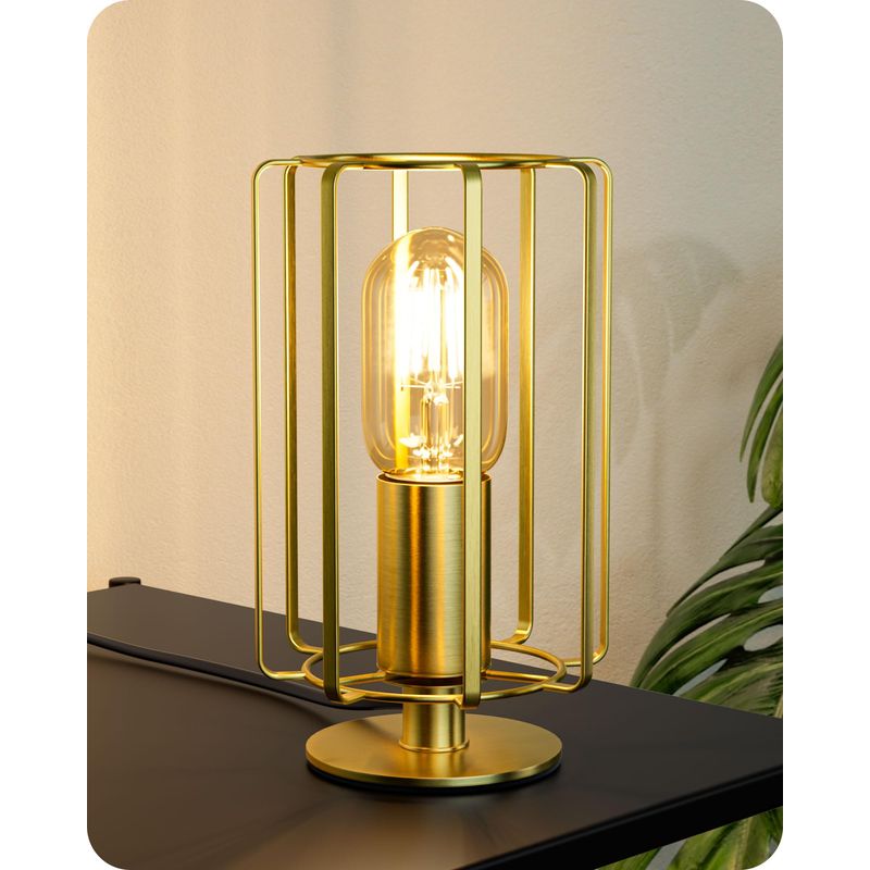 EDISHINE Table Lamp, E27 Socket & LED Bulb Included, 21.5CM, 2400K ...