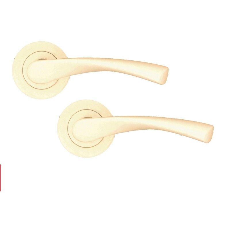 Twist Design Ivory Modern Lever on Rose Interior Use Door Handle Set ...