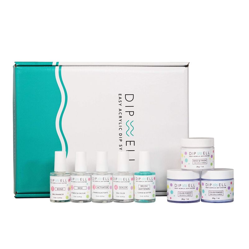 DipWell Dip Powder Nail Kit - Pastel Color Starter, Acrylic & Gel Resin ...