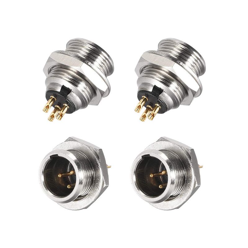 sourcing map Mini 3 Pin XLR Male Socket Microphone Chassis Panel Mount ...