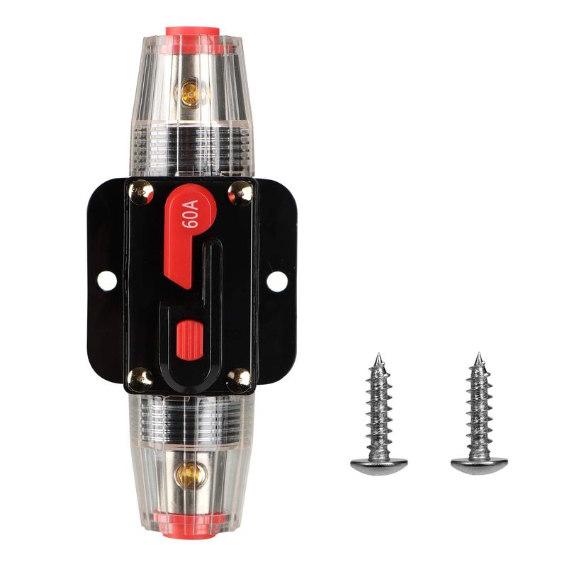 M1A2 Circuit Breaker Switch 60A Waterproof Fuse Inline Holder 3-15 AWG ...