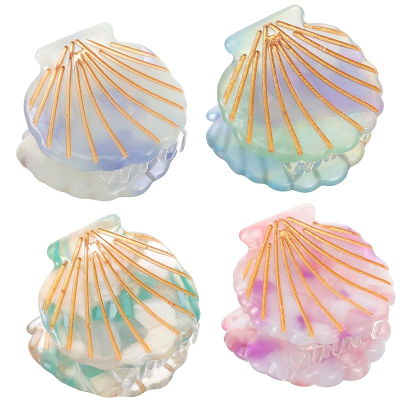 Lurrose 4 Pcs Seashell Hair Claw Clips Small Seashell Hair Clips Shell ...