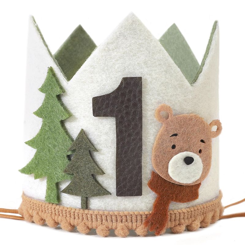 Agkvw One Happy Camper 1st Birthday Crown - Teddy Bear First Birthday ...