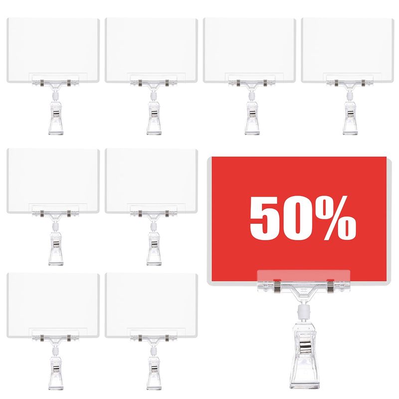 Rotating Clip Pop Swivel Sign Holder,20 Pack Adjustable Display Clip ...