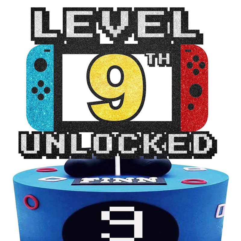 Level 9th Unlocked Cake Topper - Level 9th game Sign Theme Party ...