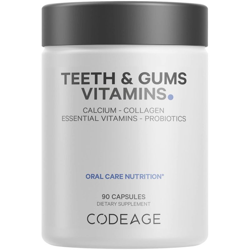 Codeage Teeth & Gums Vitamins + Oral Probiotics Supplement for Mouth ...