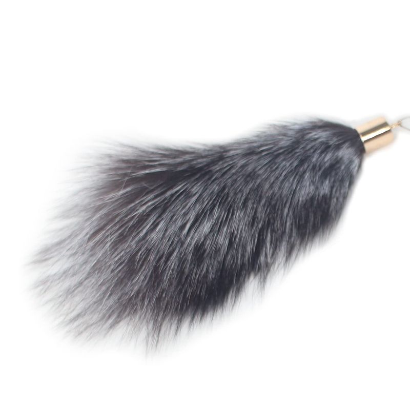 Fosrion Real Raccoon Tail Fur Cat Bites Toy with Three Section ...