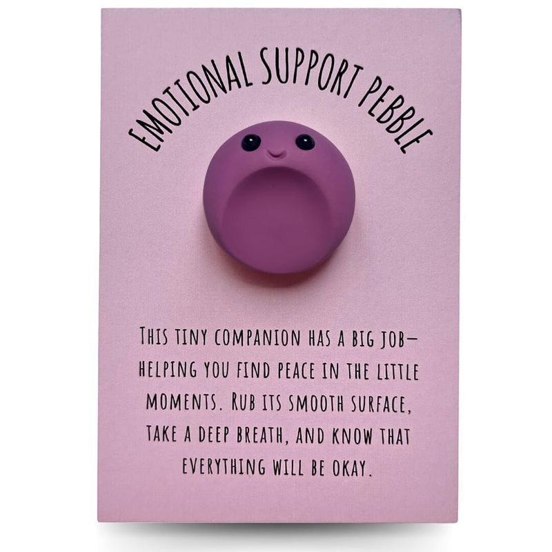 Emotional Support Pebble | Charming Handmade Worry Stone, Cute Pocket Hug Gift | Anxiety Relief ...